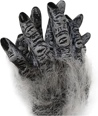 Amazon.com: Skeleton Gloves Halloween Costume Werewolf Hands Gloves ...