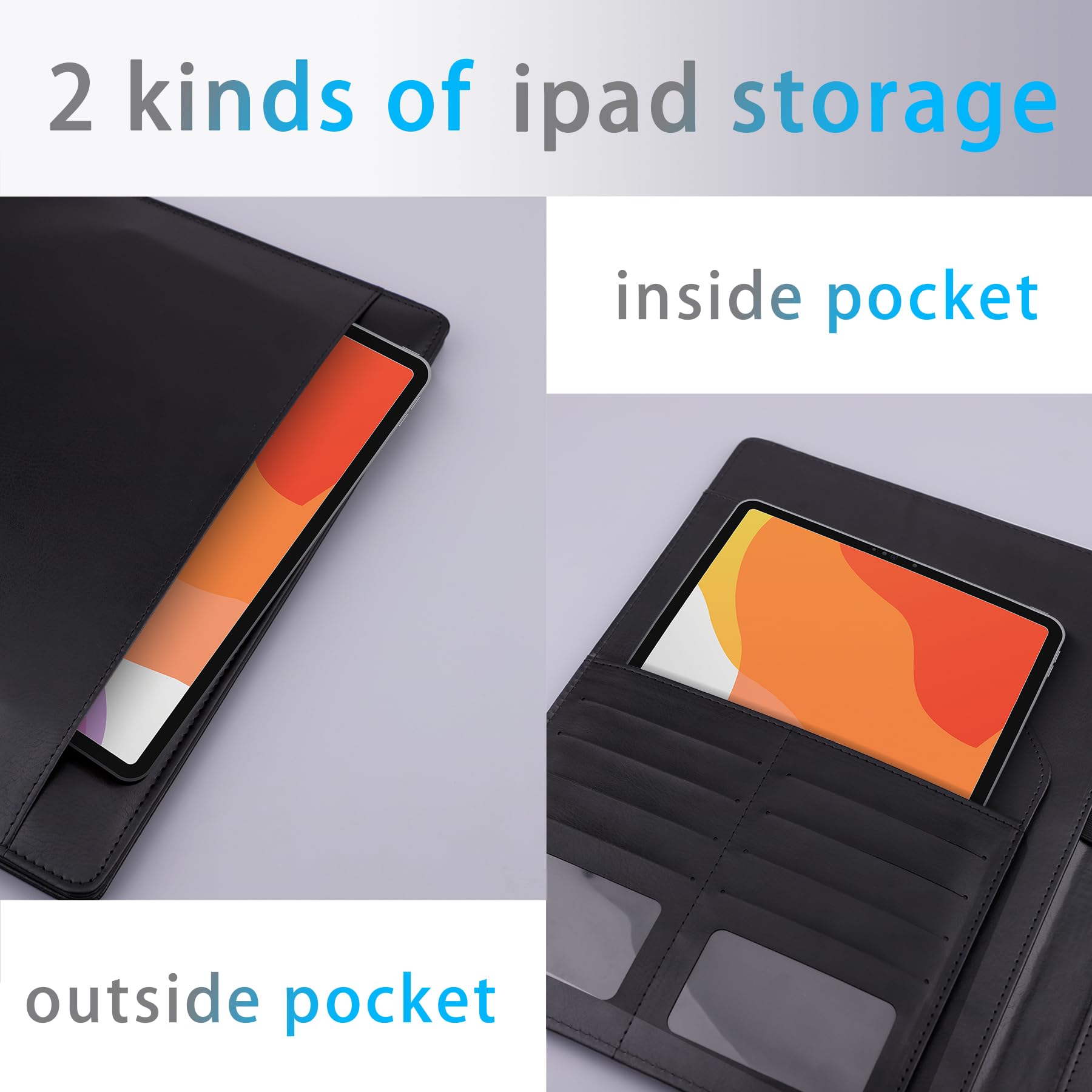 Snapklik.com : Padfolio Portfolio Organizer Binder, PU Leather Interview Resume Folder Legal ...