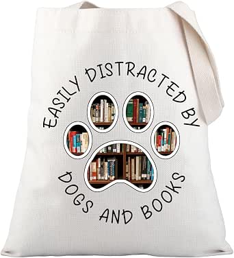 Amazon.com: PLITI Easily Distracted By Dogs And Books Animal Book Lover ...