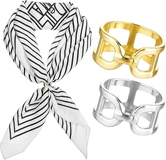 Scarf Rings And Slides For Scarves 2 Pcs Gold Scarf Clip Wide Band ...