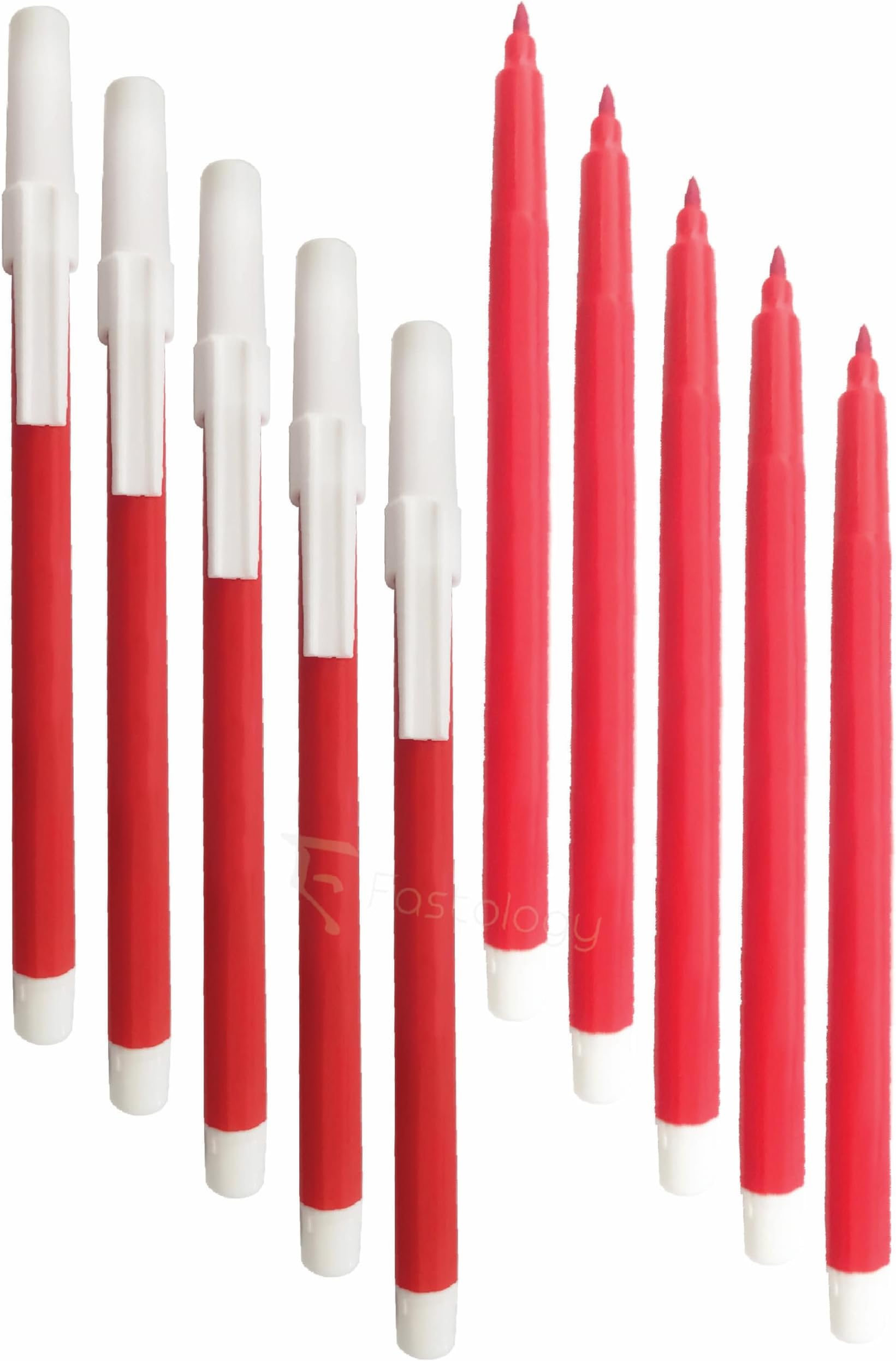 Felt Tip Pens, RED, Fibre Fine Point, Pack of 10, Colouring Drawing ...