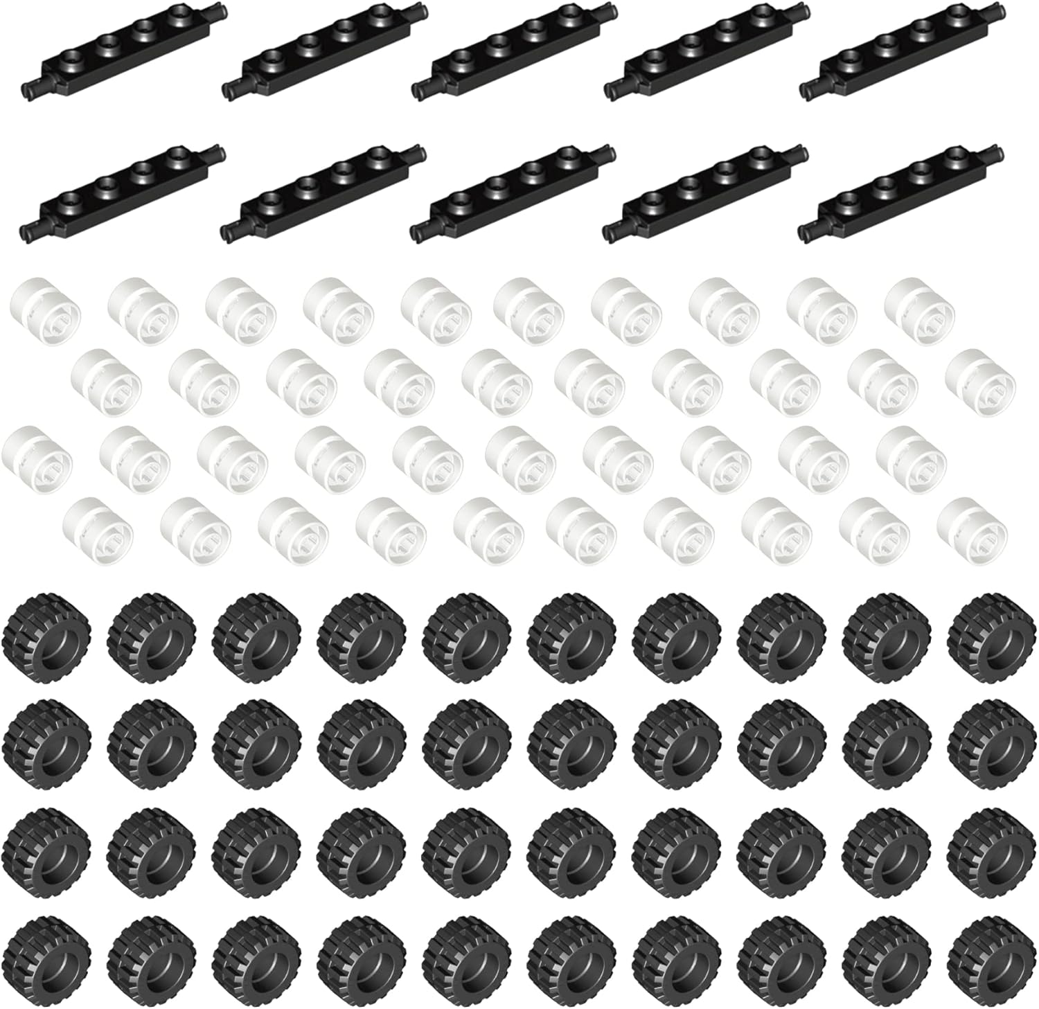 Amazon.com: LEGO City Complete Wheel Assembly Lot, 20 Black Axles, 40 ...