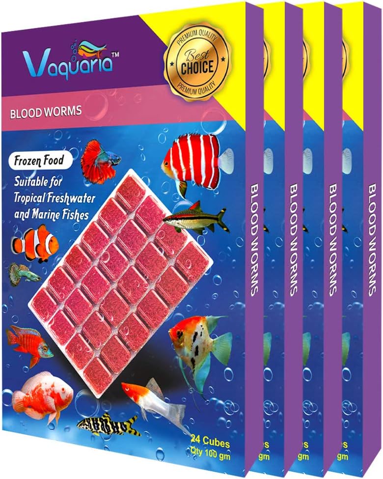 V aquaria Frozen Bloodworms - 400G (100G×4 Blister Packs) Aquarium ...
