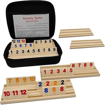 Amazon.com: uvcany Rummy Cube 6 Player Edition with 6 Wooden Racks ...