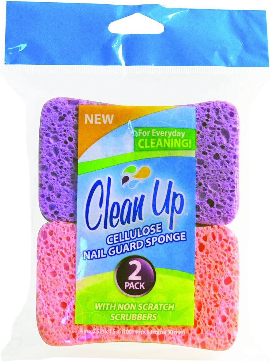Amazon.com: Clean Up Cellulose Sponge Nail Guard, 2-Pack : Health ...
