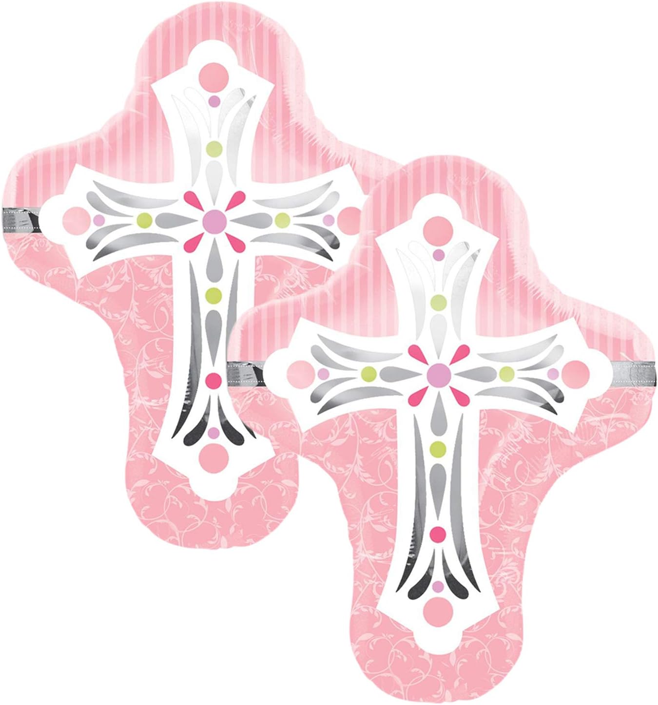 Amazon.com: Set of 2 Pink Cross 28" Foil Party Balloons by Anagram