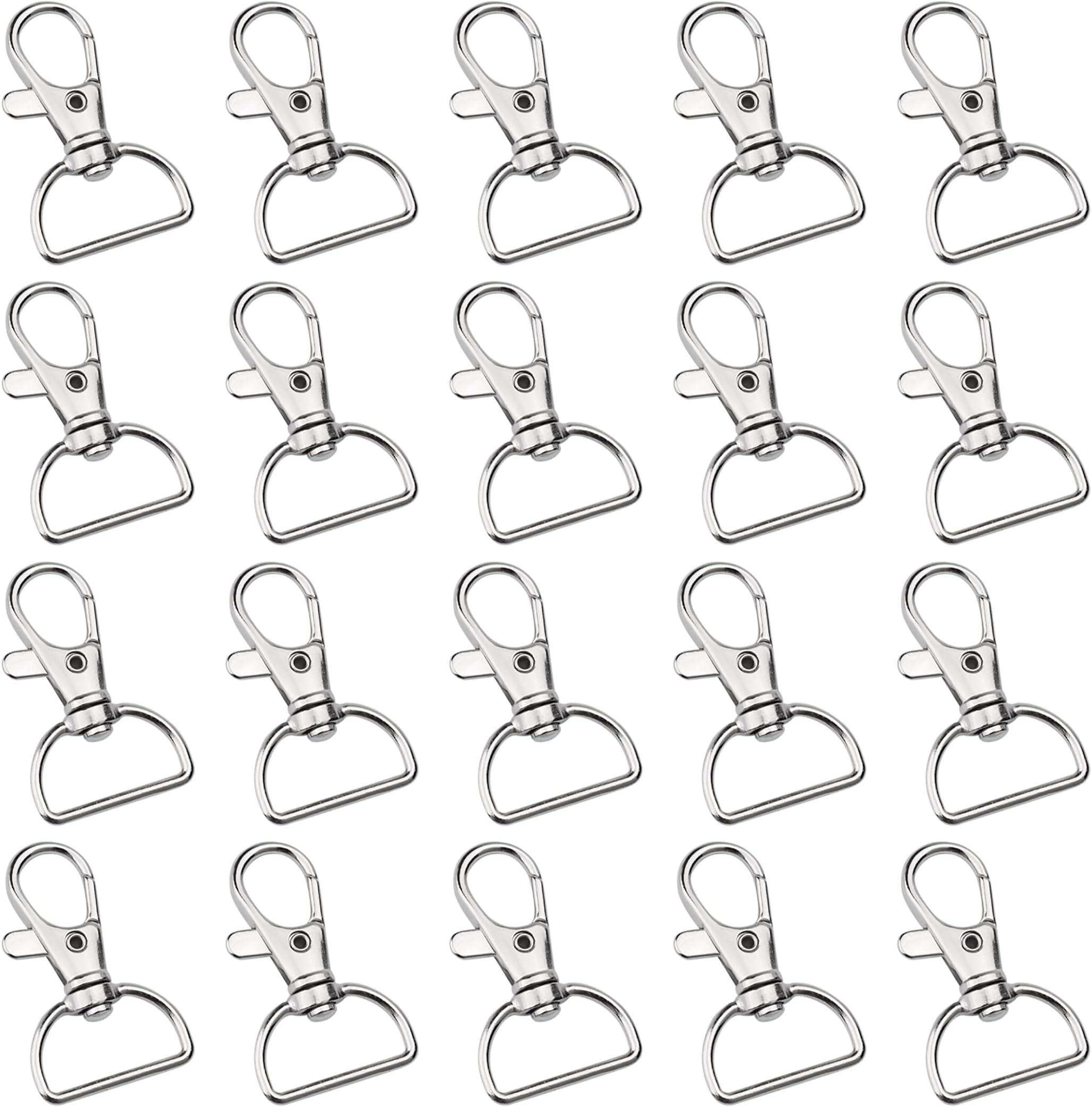 20 PCS Lobster Clasps Swivel Trigger Snap Hooks, Key Chain Hooks with D ...