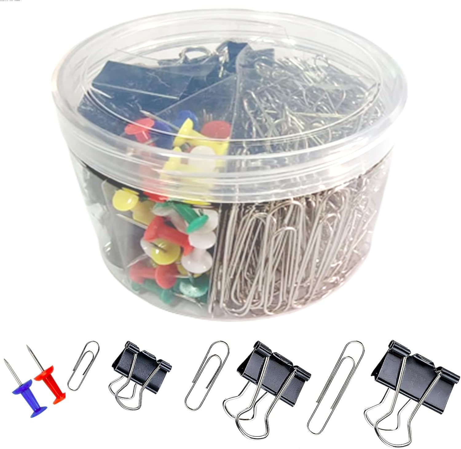 Amazon.com : 360PCS Paper Clips, Binder Clips and Push Pins Set | Set ...