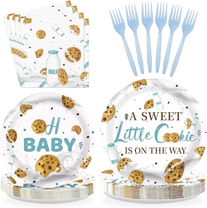 Amazon.com: 96Pcs Milk and Cookies Baby Shower Decorations A Sweet ...