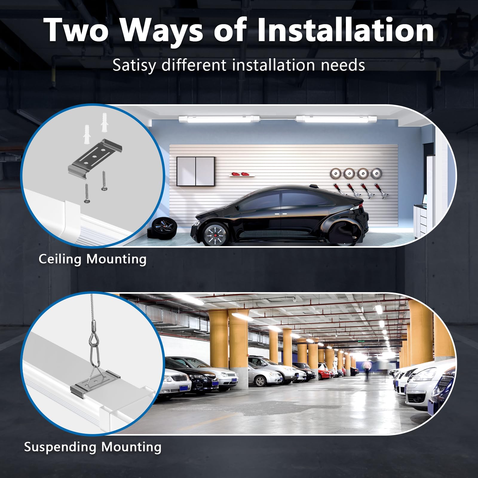 Carport Lighting Fluorescent Garage Workshop Lighting Plug In Cord