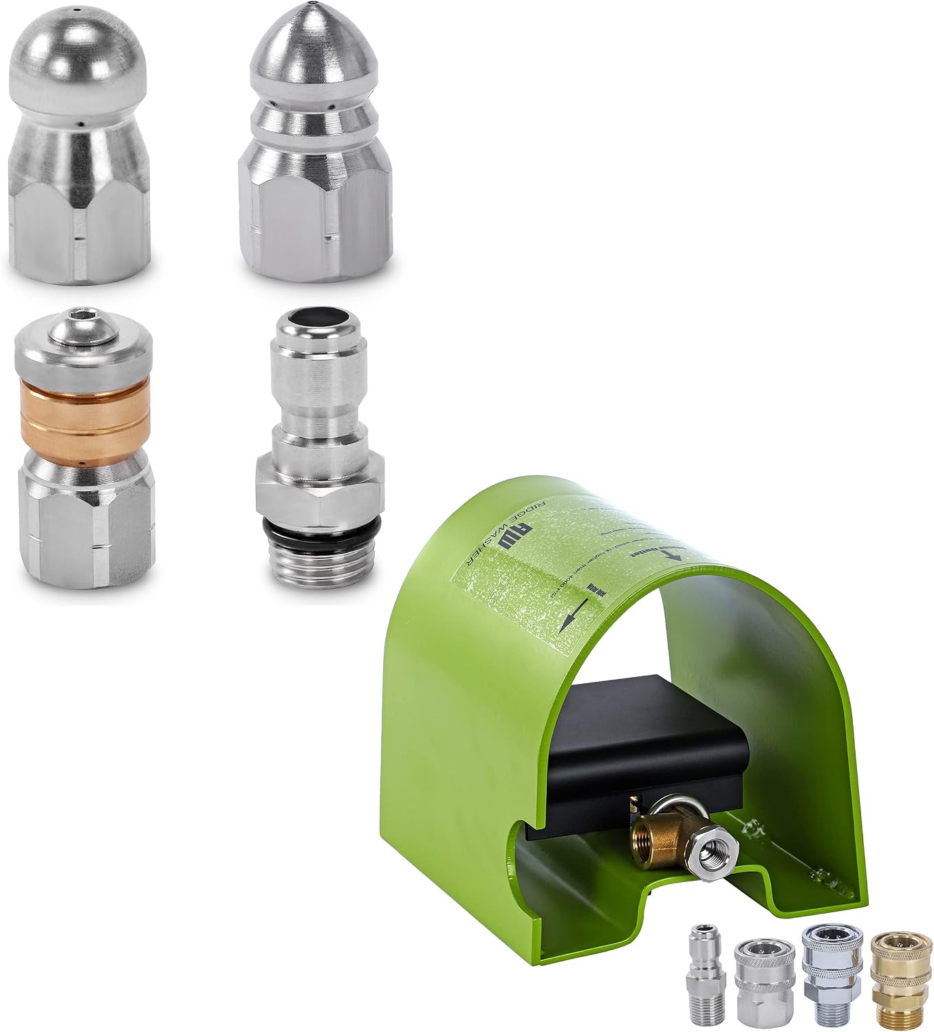 Amazon.com: RIDGE WASHER Sewer Jetter Nozzle for Pressure Washer, Foot ...