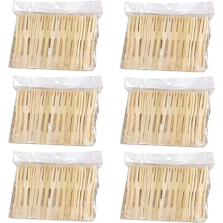 Amazon.com | 600 Pcs Bamboo Appetizer Forks Cocktail Tooth Picks Mini ...