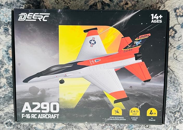 DEERC F-16 Style RC Airplane (X-62A Vista), 4-Channel Remote Control ...