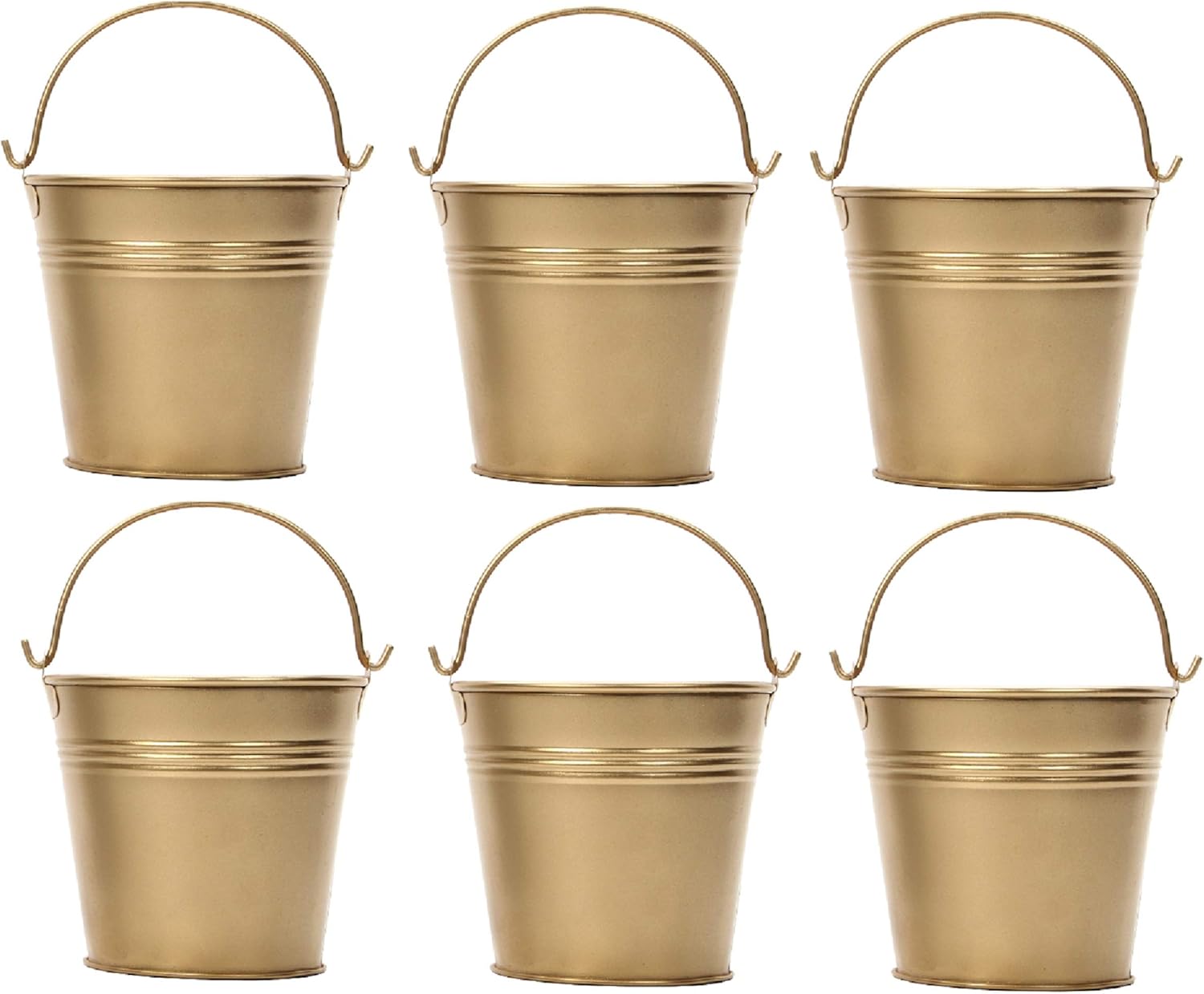 Amazon.com : Hosley 6 Pack Gold Metal Buckets, 4" Dia x 3.6" H. Ice ...