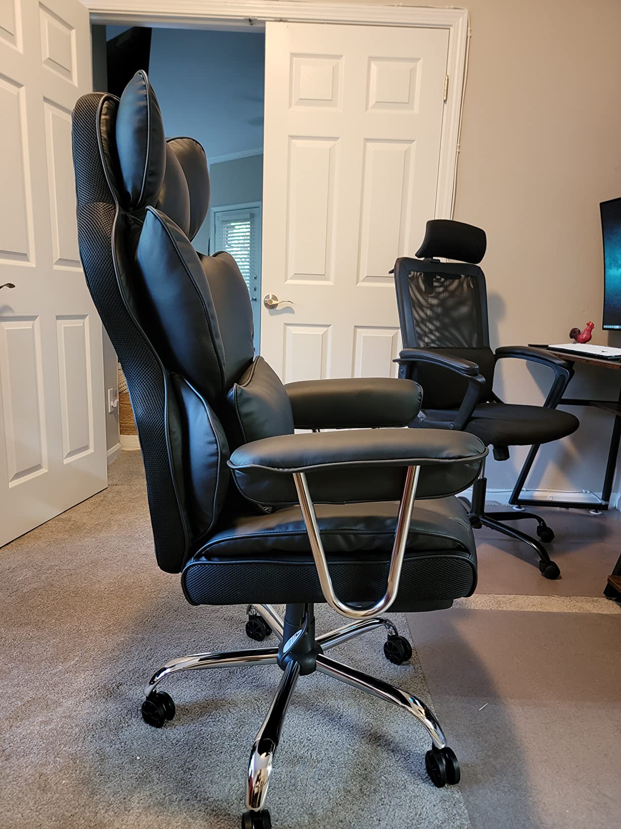 $50/mo - Finance Efomao Desk Office Chair Big High Back Chair PU ...