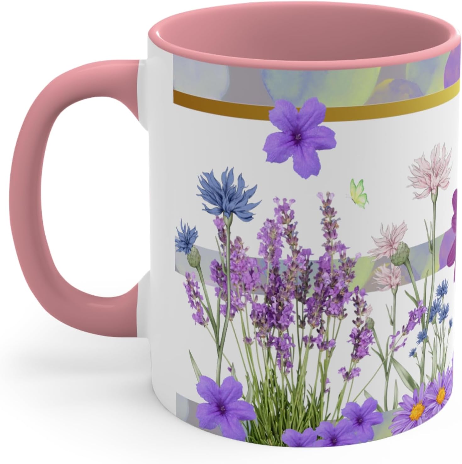 Amazon.com: 11oz & 15oz Lavender Wildflower Mug, Watercolor Flowers ...