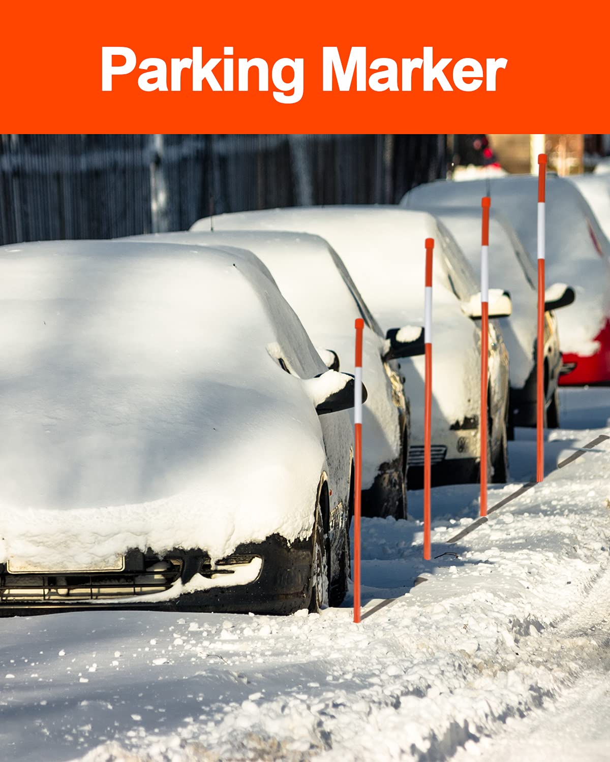 Snapklik.com : 20 Pcs Driveway Reflective Markers - 48 Inch Snow Stakes