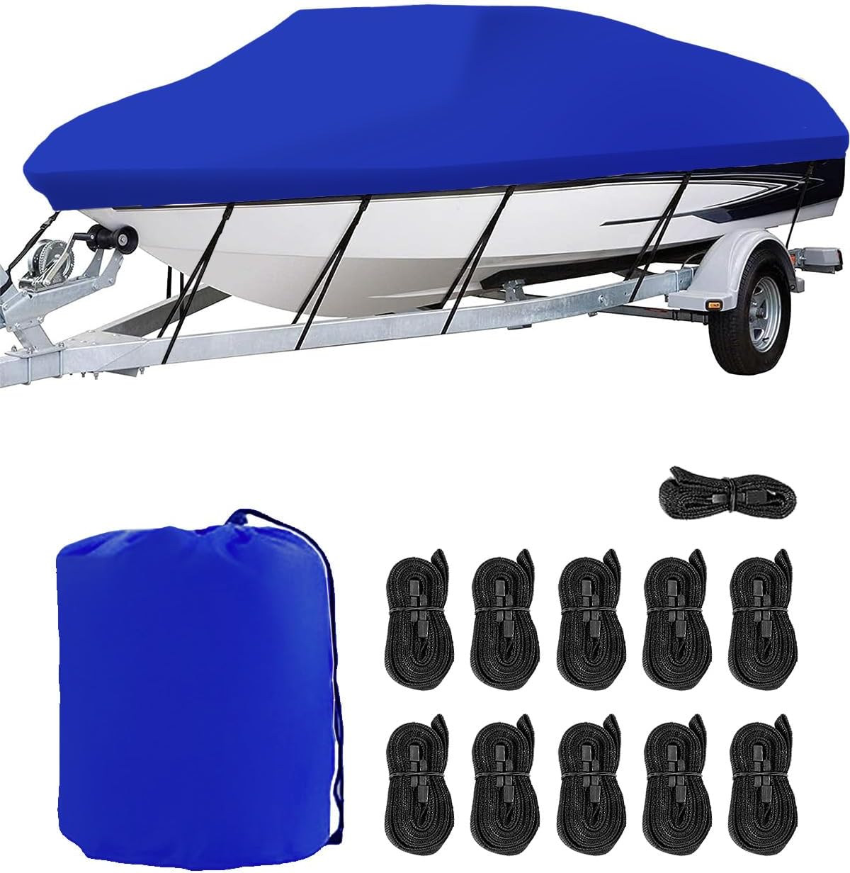 Amazon.com: Boat Cover, 17-19ft Waterproof Trailerable Boat Cover with ...