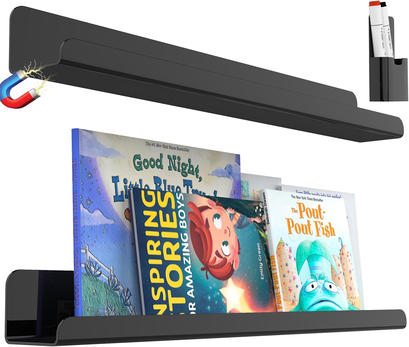 Amazon.com: FUCDTEFC Magnetic Book Shelf, 2 Pcs Acrylic Magnetic Book ...