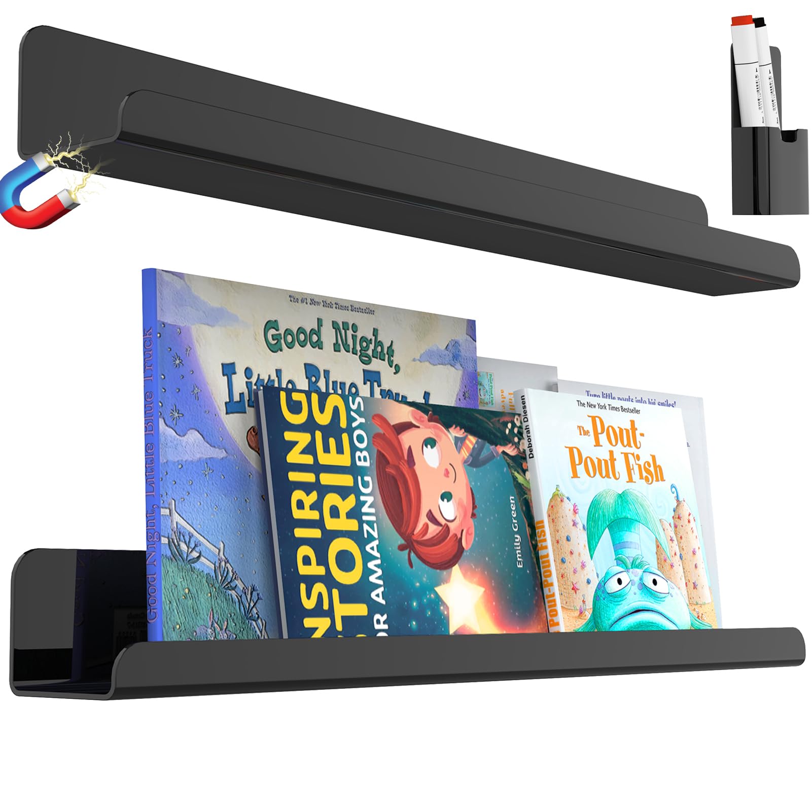 Snapklik.com : FUCDTEFC Magnetic Book Shelf, 2 Pcs Acrylic Magnetic ...