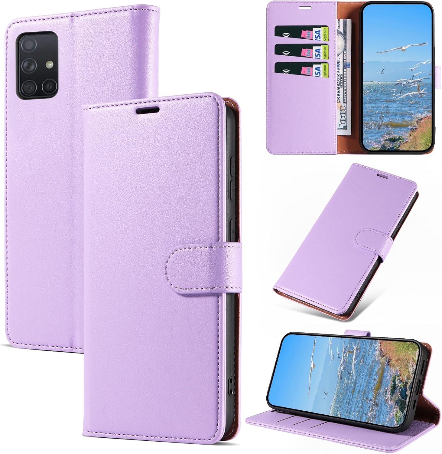 Amazon.com: KKEIKO Case for Samsung Galaxy A71 5G, RFID Blocking PU ...