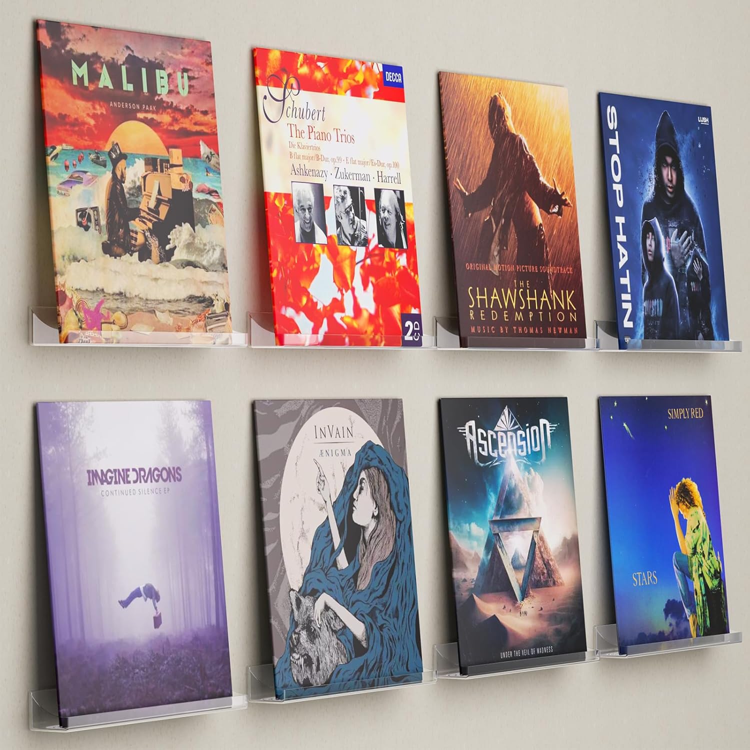 Amazon.com: 8 Pack Vinyl Record Wall Mount Shelves - 12 inch Vinyl ...