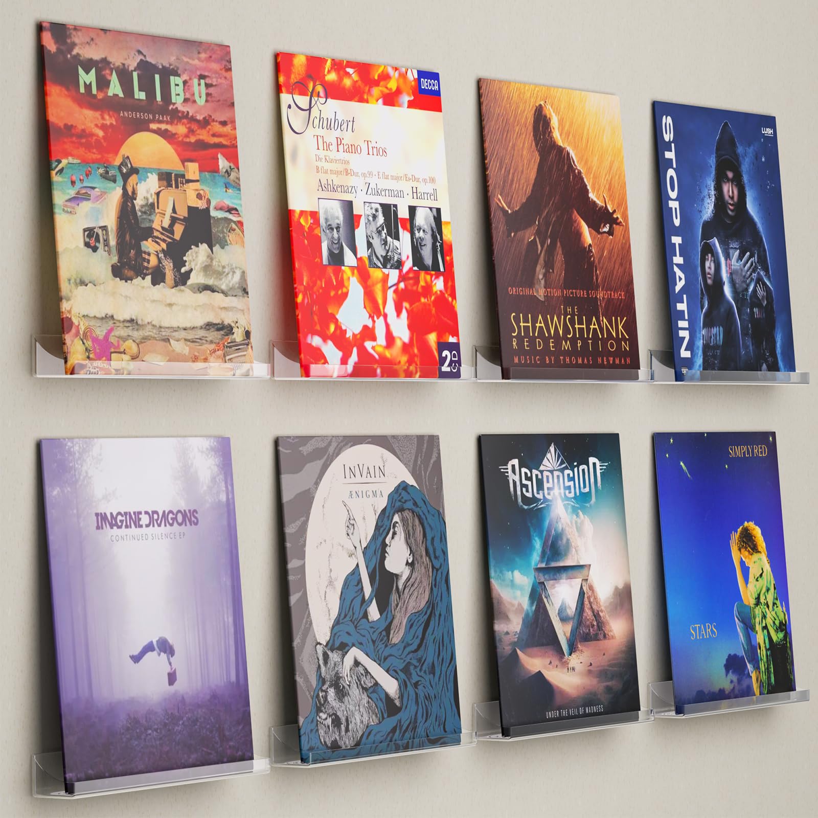 Snapklik.com : Raweao 8 Pack Vinyl Record Wall Mount Shelves - 12 Inch ...
