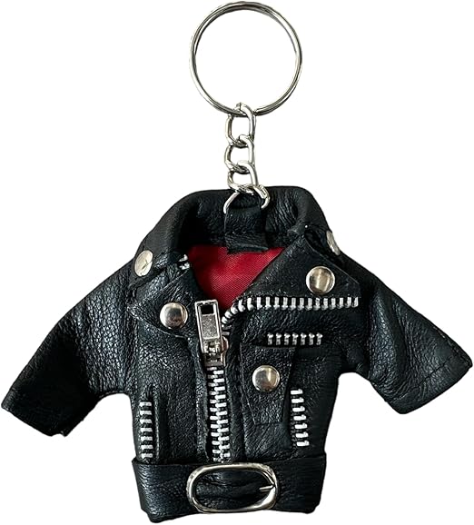 Amazon.com: BTR BORN TO RACE Leather Jacket Keychain with Red Lining ...