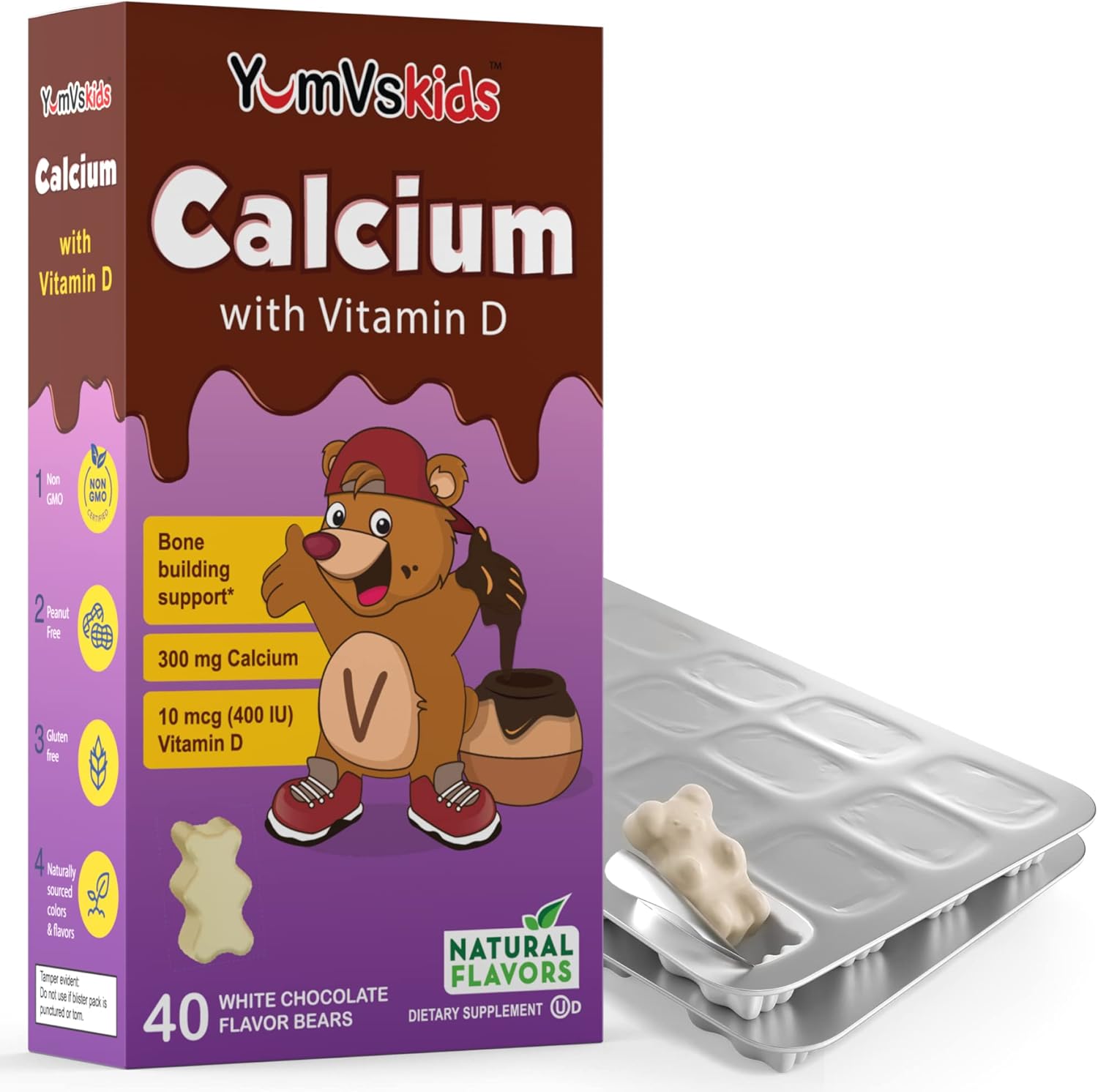 Buy Yum-V's - Kids Calcium Chews with Vitamin D White Chocolate Bears ...