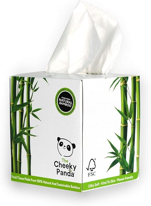 The Cheeky Panda Bamboo Facial Tissues Cube Box | Soft, Strong and ...