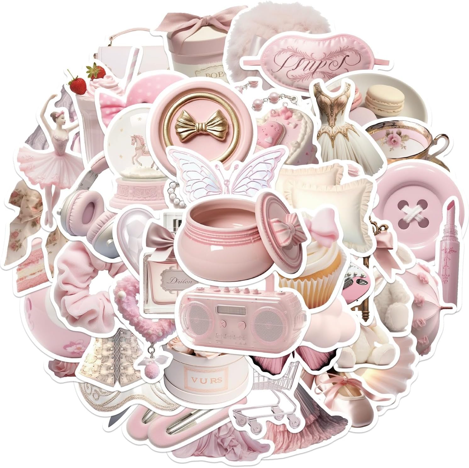 Amazon.com: CNhoqc Pink Coquette Aesthetic Stickers - 1000pcs Realistic ...