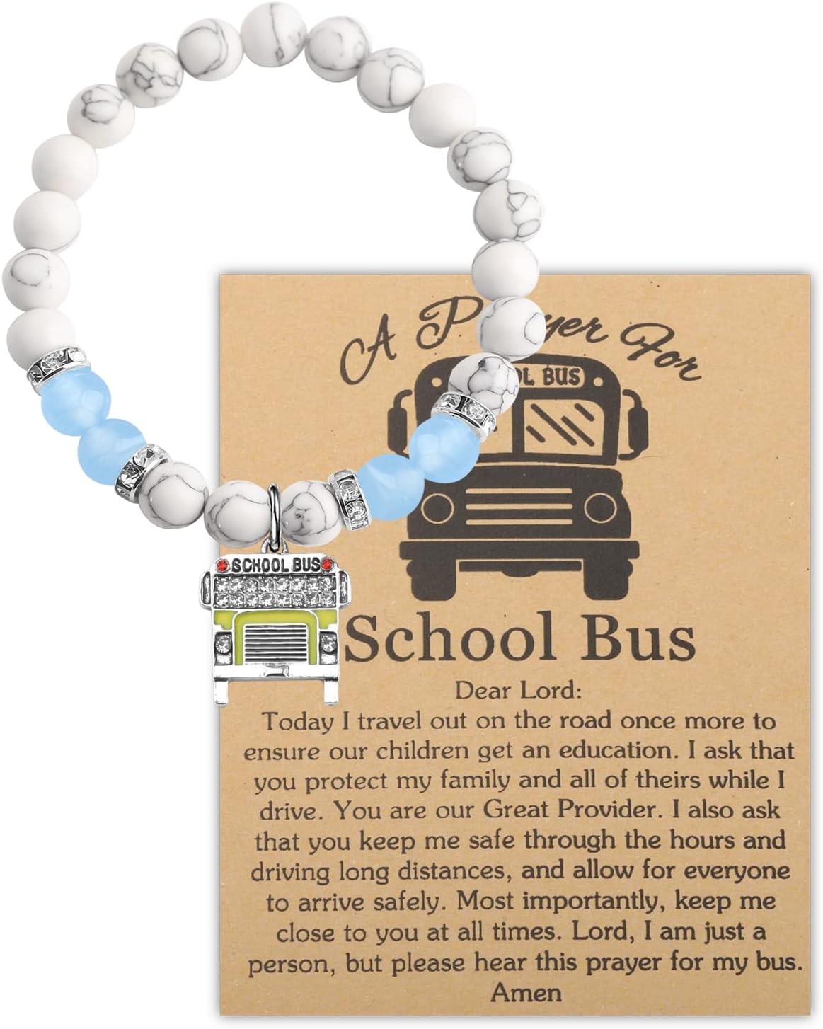 Amazon.com: MYOSPARK School Bus Charm Bracelet Bus Driver Thank You ...