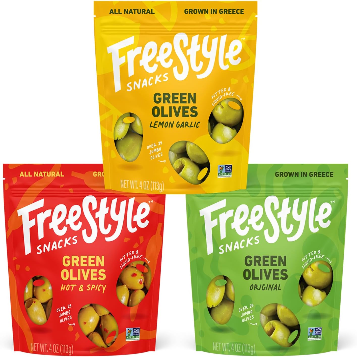 Amazon.com : Mario Camacho Foods Pitted Snack Olives, Variety Pack, 1. ...