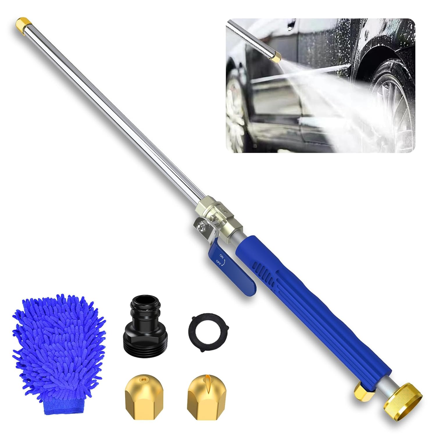 QIOMALA Hydro Jet Nozzle for Garden Hose, Jet High Pressure Washer ...