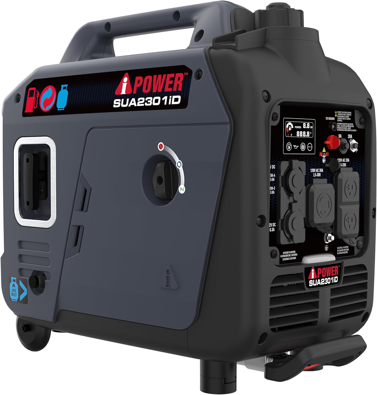 Amazon.com : A-iPower 2300-Watt Portable Inverter Generator Dual Fuel, RV Ready, CARB Compliant ...
