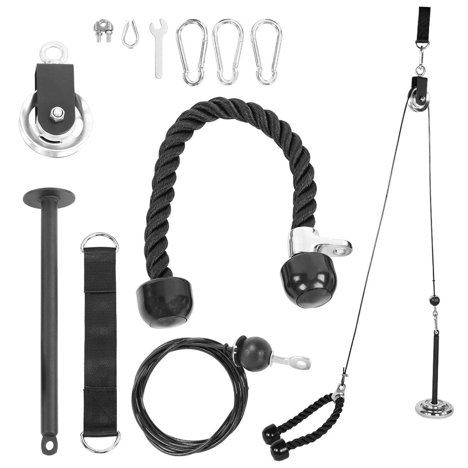 Muscle Training Lift Pulley System, Simple Assembly DIY Fitness Pulley ...