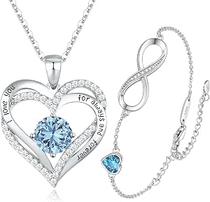 Amazon.com: CDE Infinity Bracelet with Forever Love Heart Necklace ...