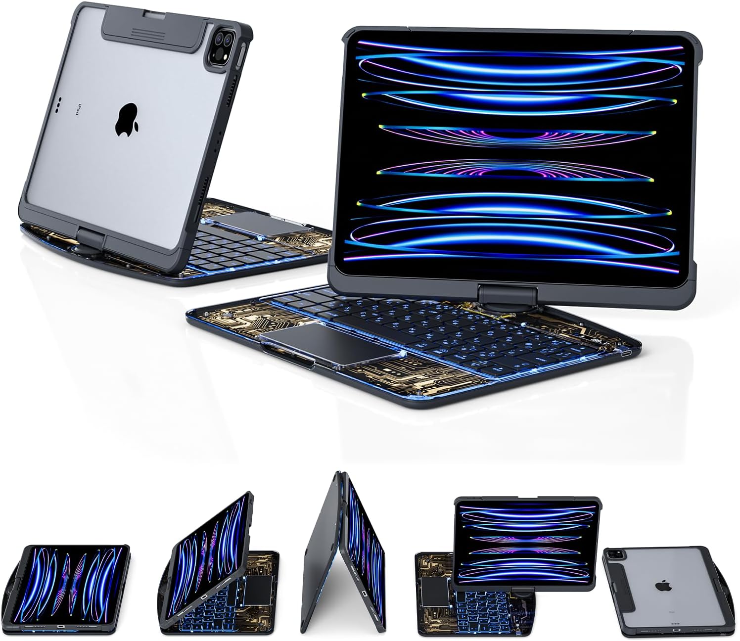 Amazon.co.jp: GBZ COVELL【2024 日本語配列】 iPad キーボードケース iPad Air 4/5/6/iPadPro 10.9inch/12.9inch対応 黒 ...