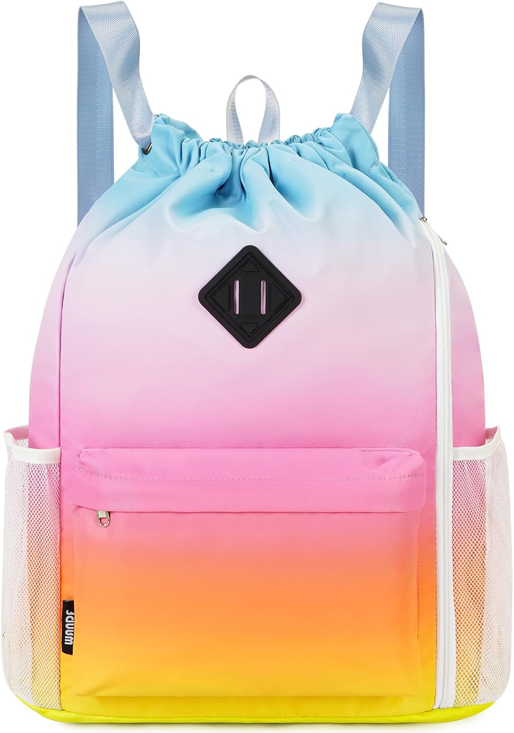 Amazon.com | WANDF Drawstring Backpack Sports Gym Bag with Shoes ...