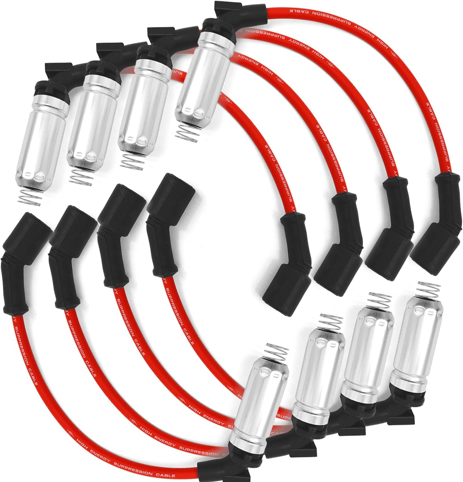 Amazon.com: 8 PCS Spark Plug Ignition Wire, 10.2mm Spiral Wound Design ...