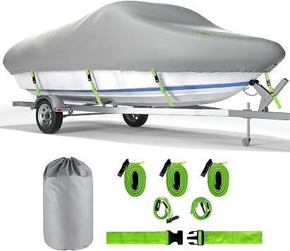 Amazon.com: ADODIECA 17ft - 19ft 600d Heavy Duty Boat Cover, Waterproof ...