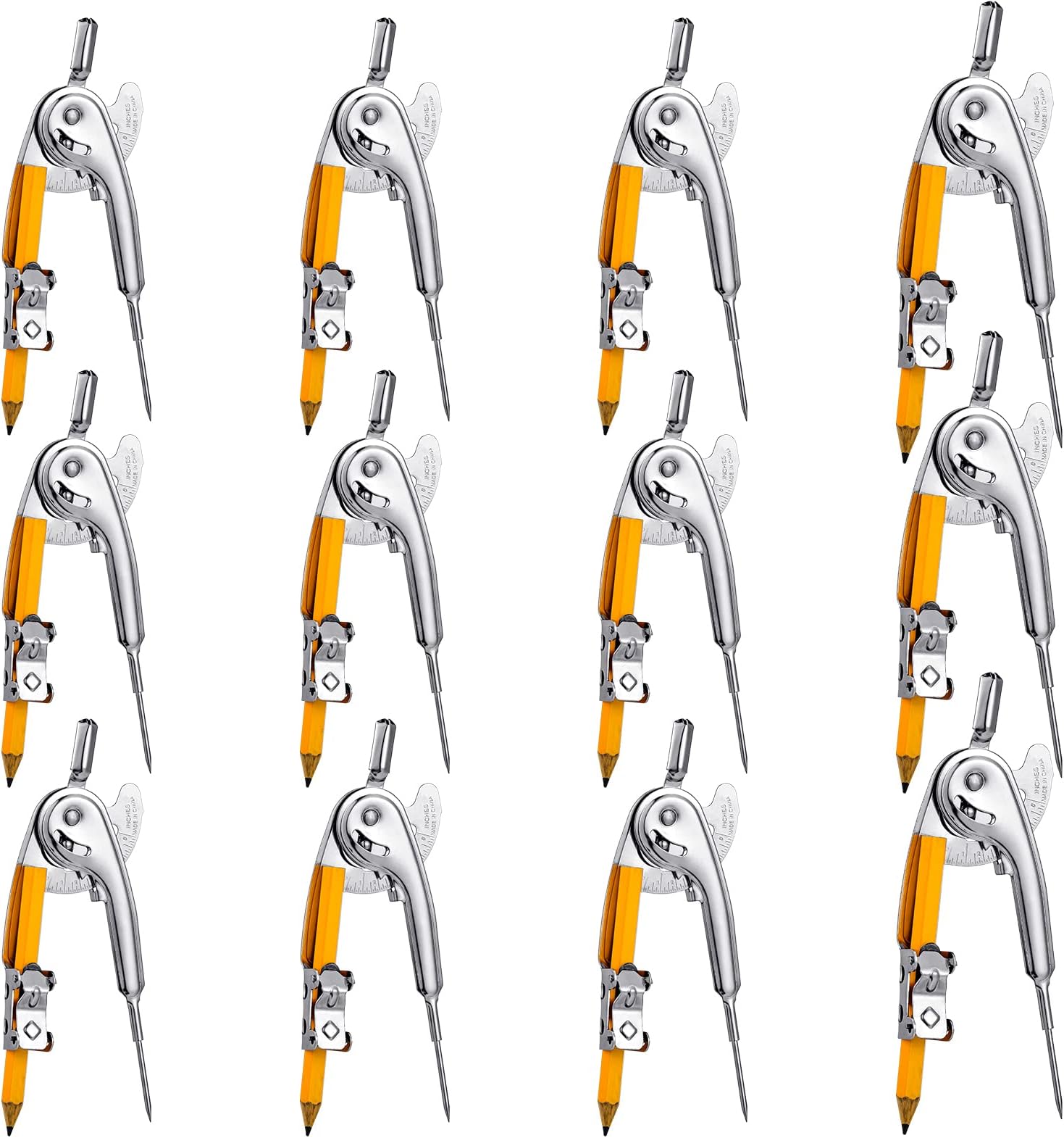 Amazon.com : Compass for Geometry Silver Math Compass Chisel Tip Metal ...