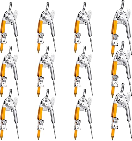 Amazon.com : Compass for Geometry Silver Math Compass Chisel Tip Metal ...