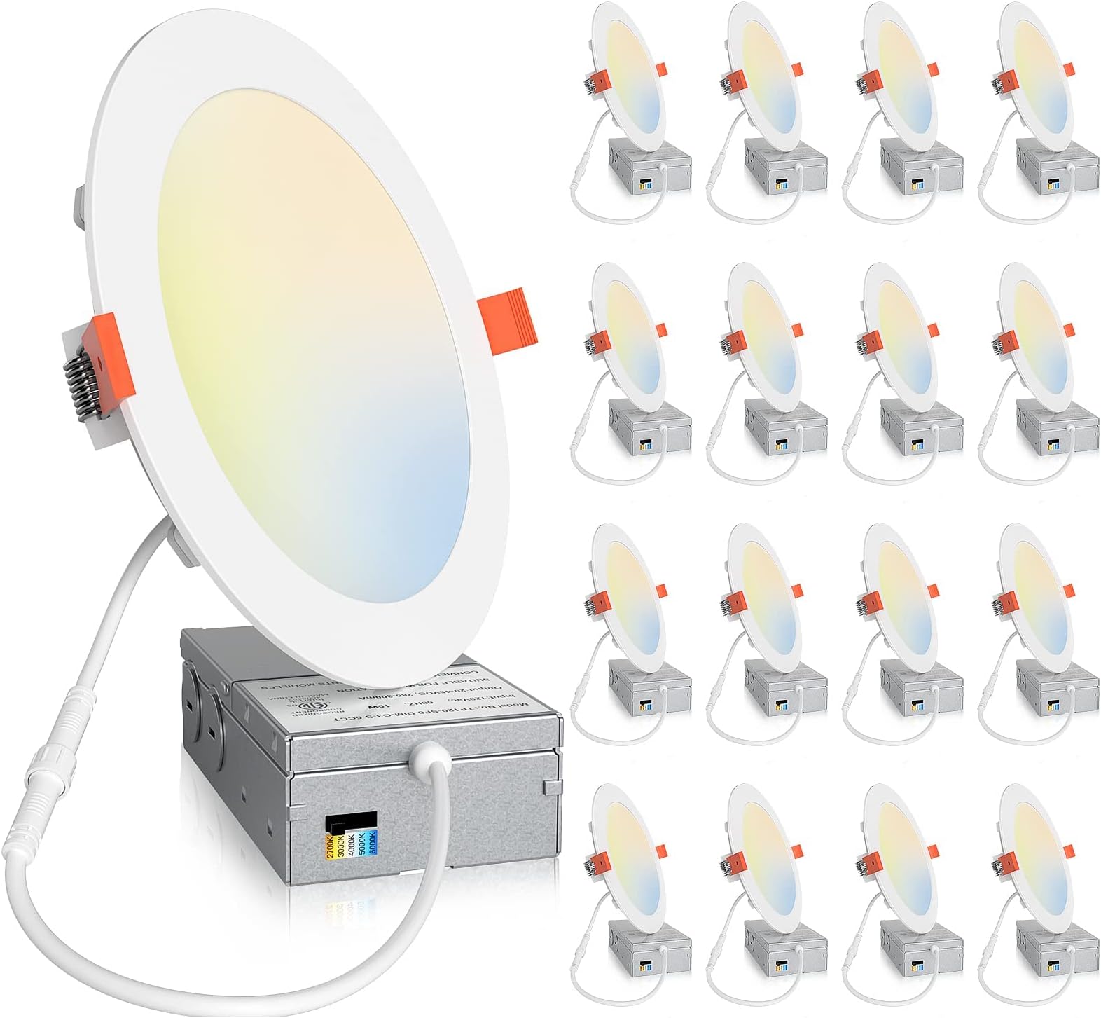 Elaruslux 4 Pack 7 Inch 3CCT Ultra-Thin LED Recessed Light with ...