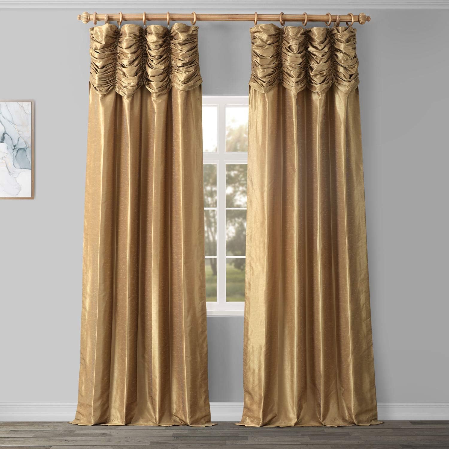 Amazon.com: HPD HALF PRICE DRAPES Ruched Faux Dupioni Silk Curtains for ...