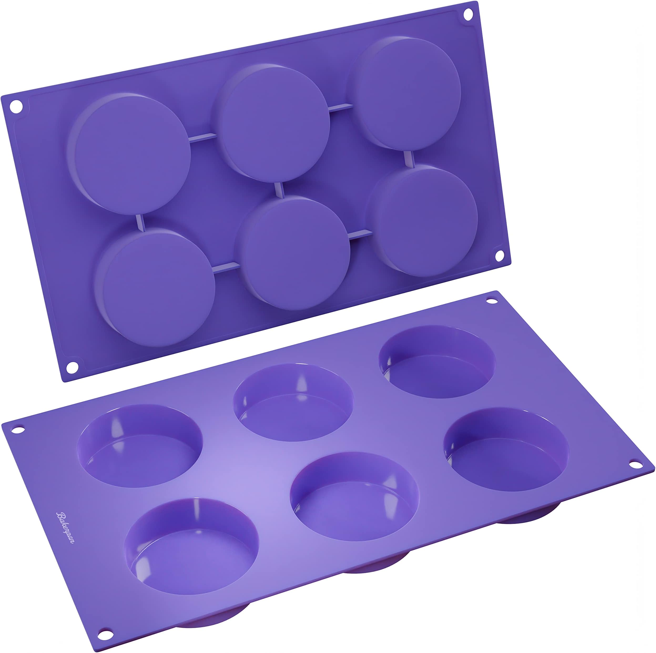 Amazon.com: Bakerpan Silicone Muffin Top Pans Non Stick, Mini Tart Pans ...