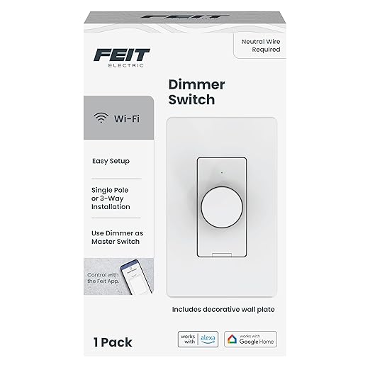 Feit Electric Smart WiFi Rotary Dimmer Switch, Neutral Wire Required ...