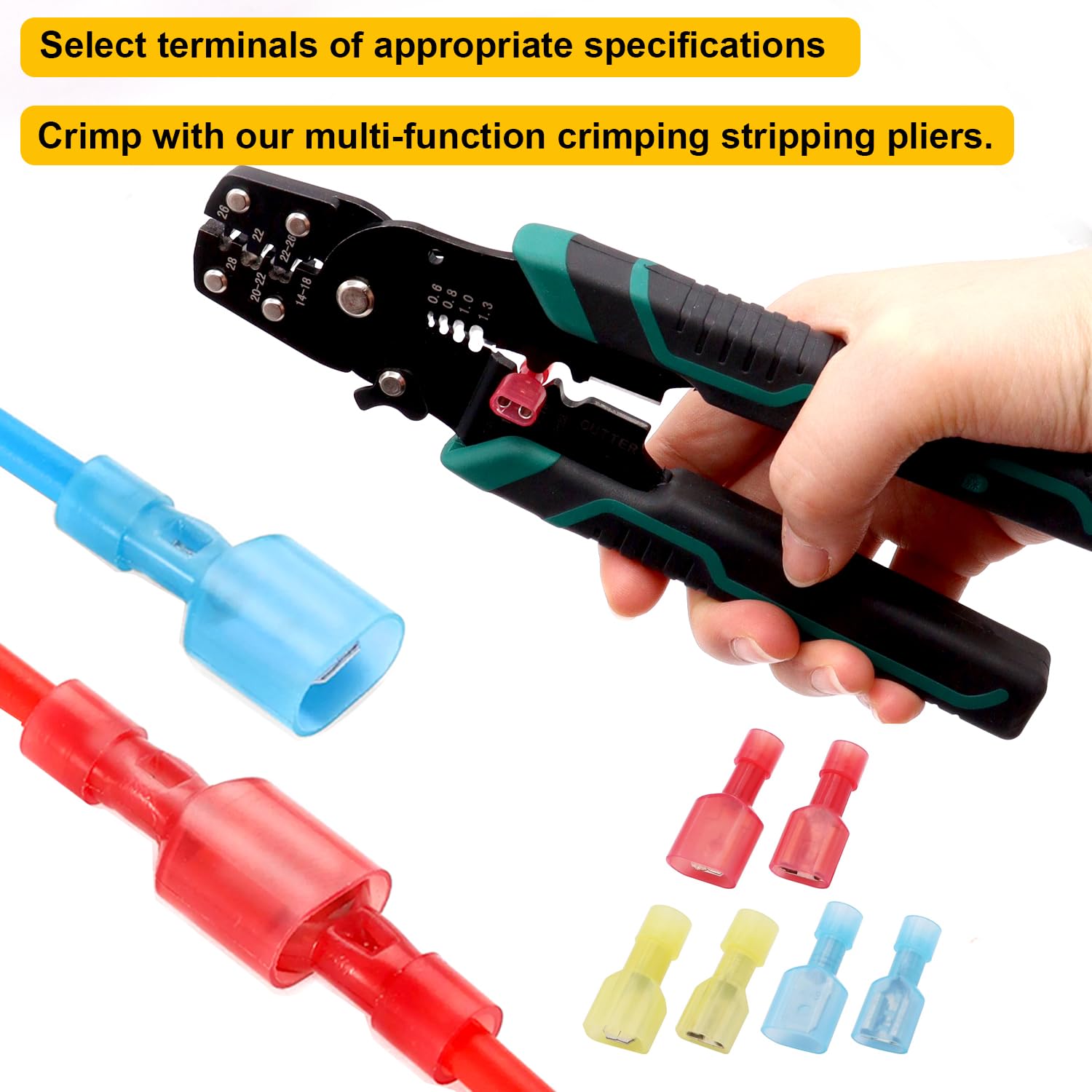 Snapklik.com : Smseace 100Pcs Spade Quick Disconnect Connectors 22 ...