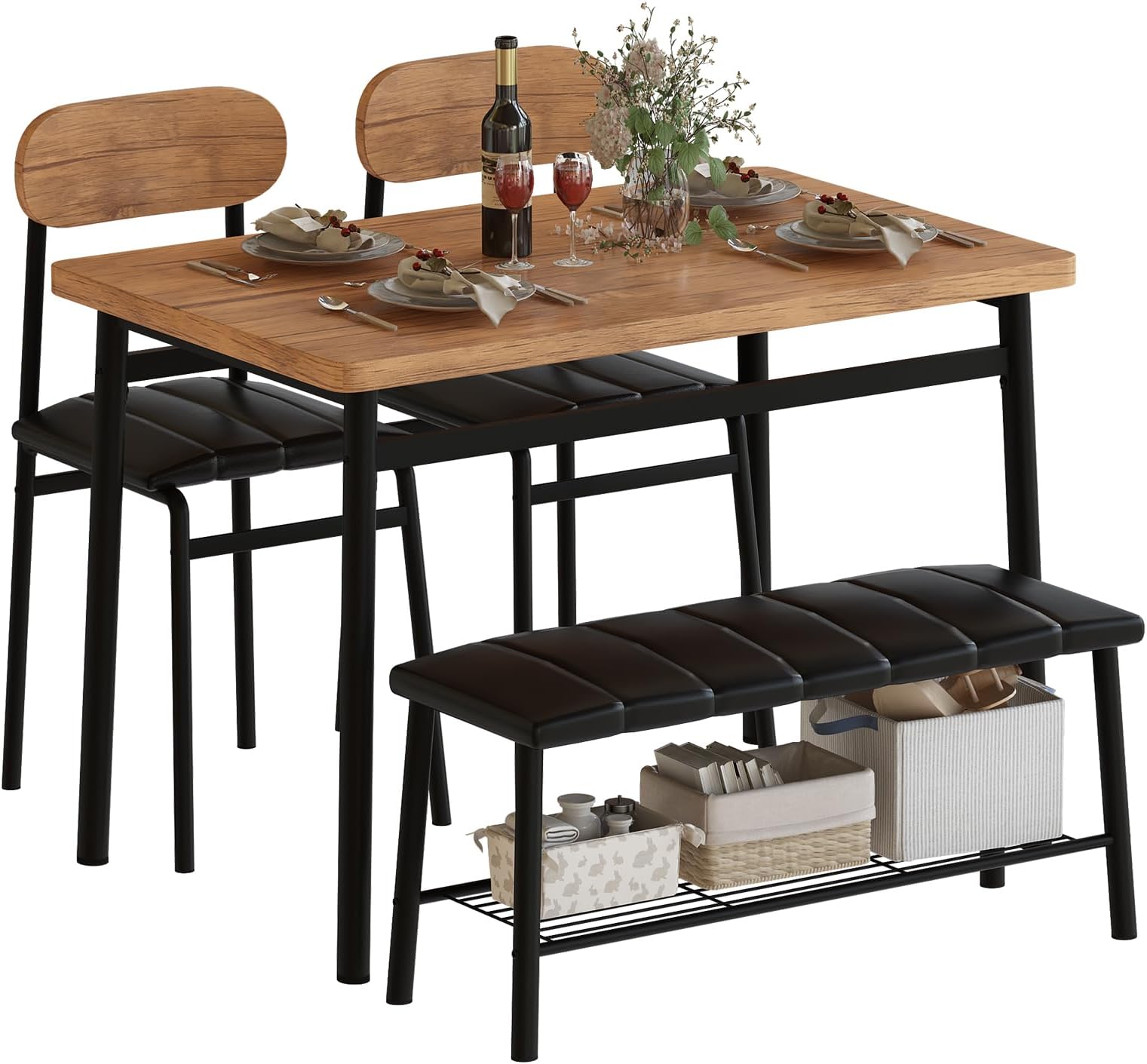 Amazon.com - Shintenchi Dining Table Set for 4, Kitchen Table Set with ...