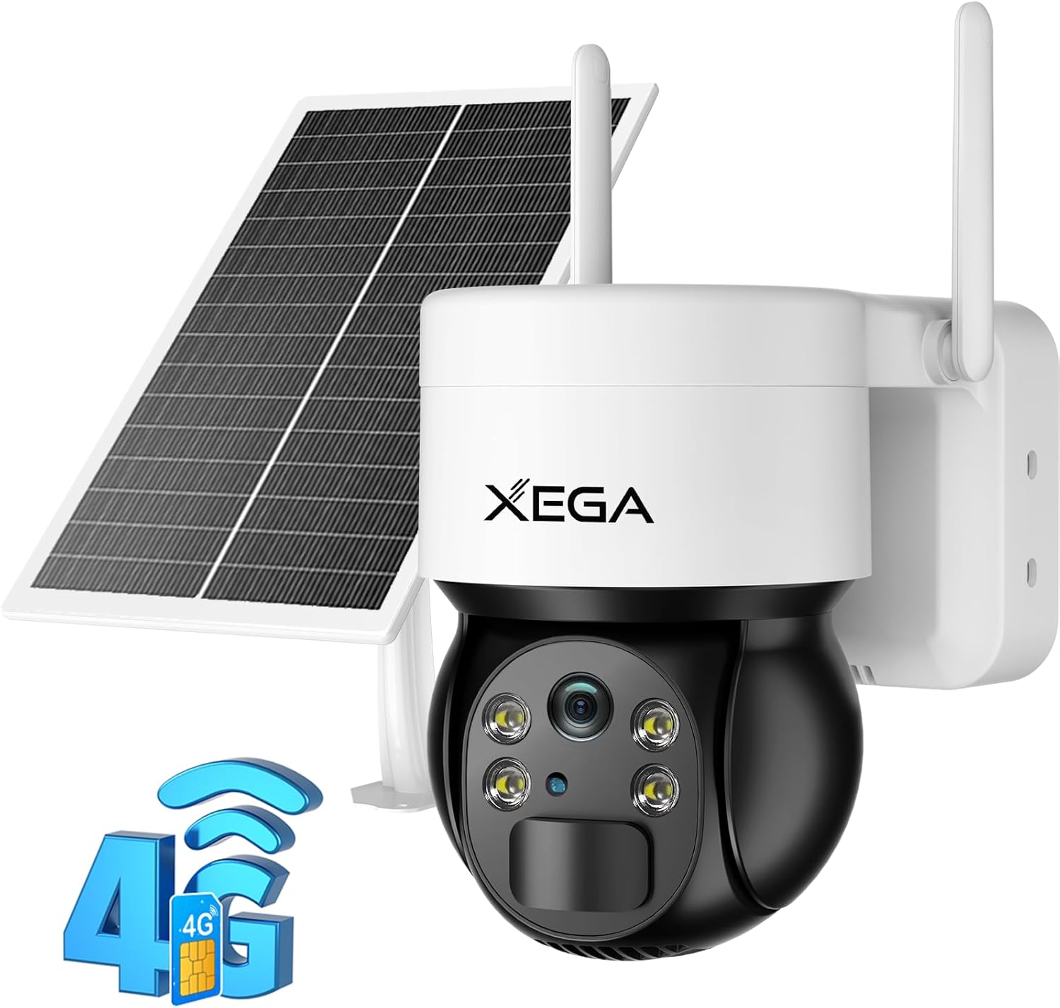 Xega 4G LTE Security Camera No WiFi, 2K Super HD Solar Powered Wireless ...
